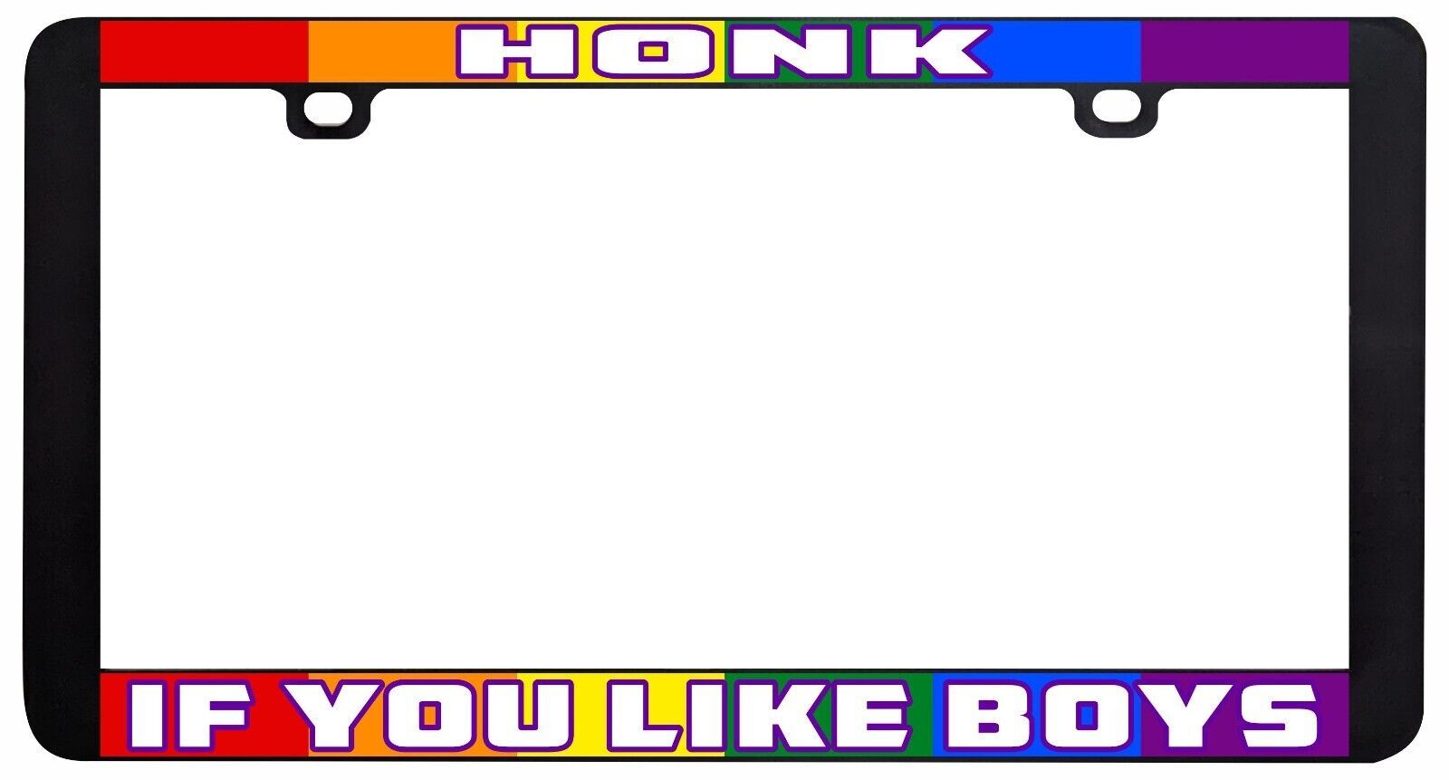 HONK IF YOU LIKE BOYS FUNNY LGBTQ GAY LESBIAN RAINBOW LICENSE PLATE ...