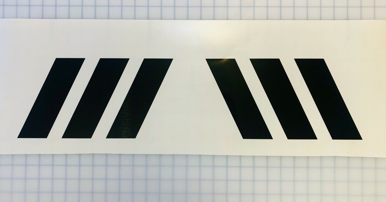 Shadow Chevrons Police Style (2x 3 Piece 6x12) Oralite Black/White EG ...