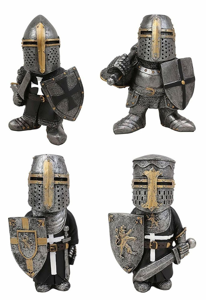 Chibi Medieval Armored Knight Of The Cross Templar Crusader Figurines ...