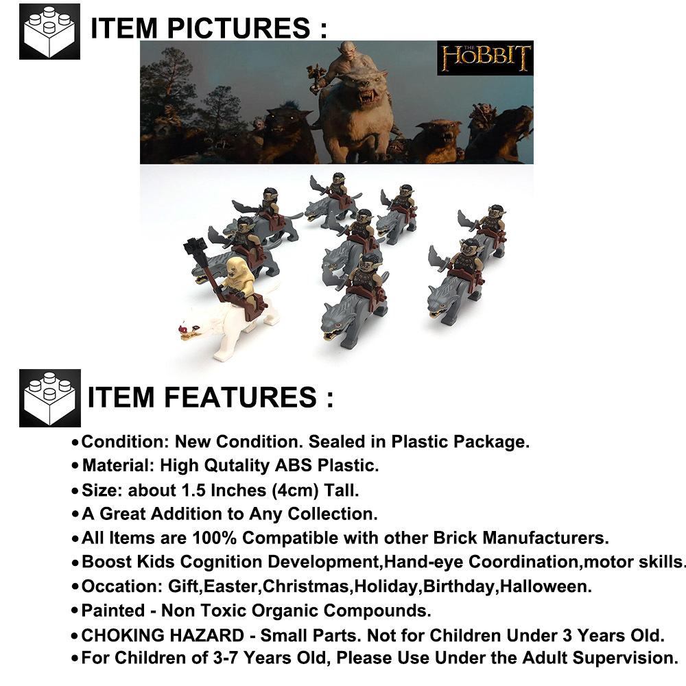 LOTR Hobbit Azog ORC Wolf Army 18 Minifigures Toys Gift - Building Toy ...