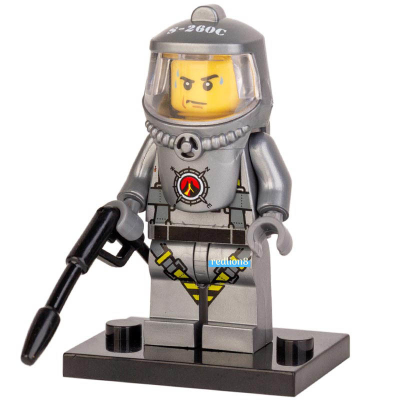 Radiation Suit Silver Hazmat Biohazard Suit Lego Compatible Minifigure ...