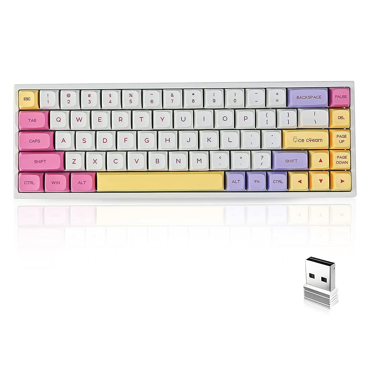BOYI WK68 Hot Swappable RGB Mechanical Keyboard,Wireless Bluetooth 5.0 ...