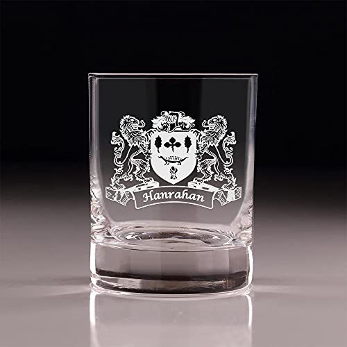 Hanrahan Irish Coat of Arms Old Fashioned Tumblers - Set of 4 - Equipment