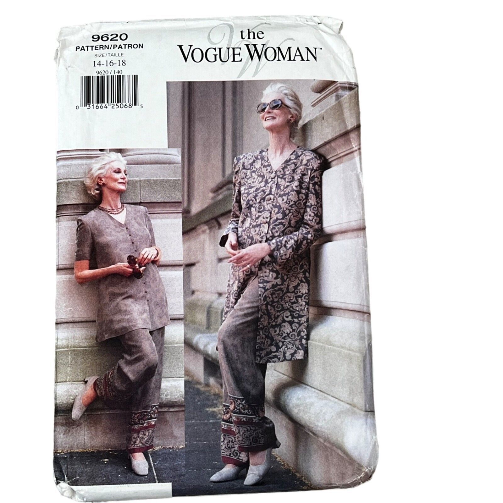 Vintage Vogue Woman Sewing Pattern 9620 Sizes 14-16-18 Long Tunic ...