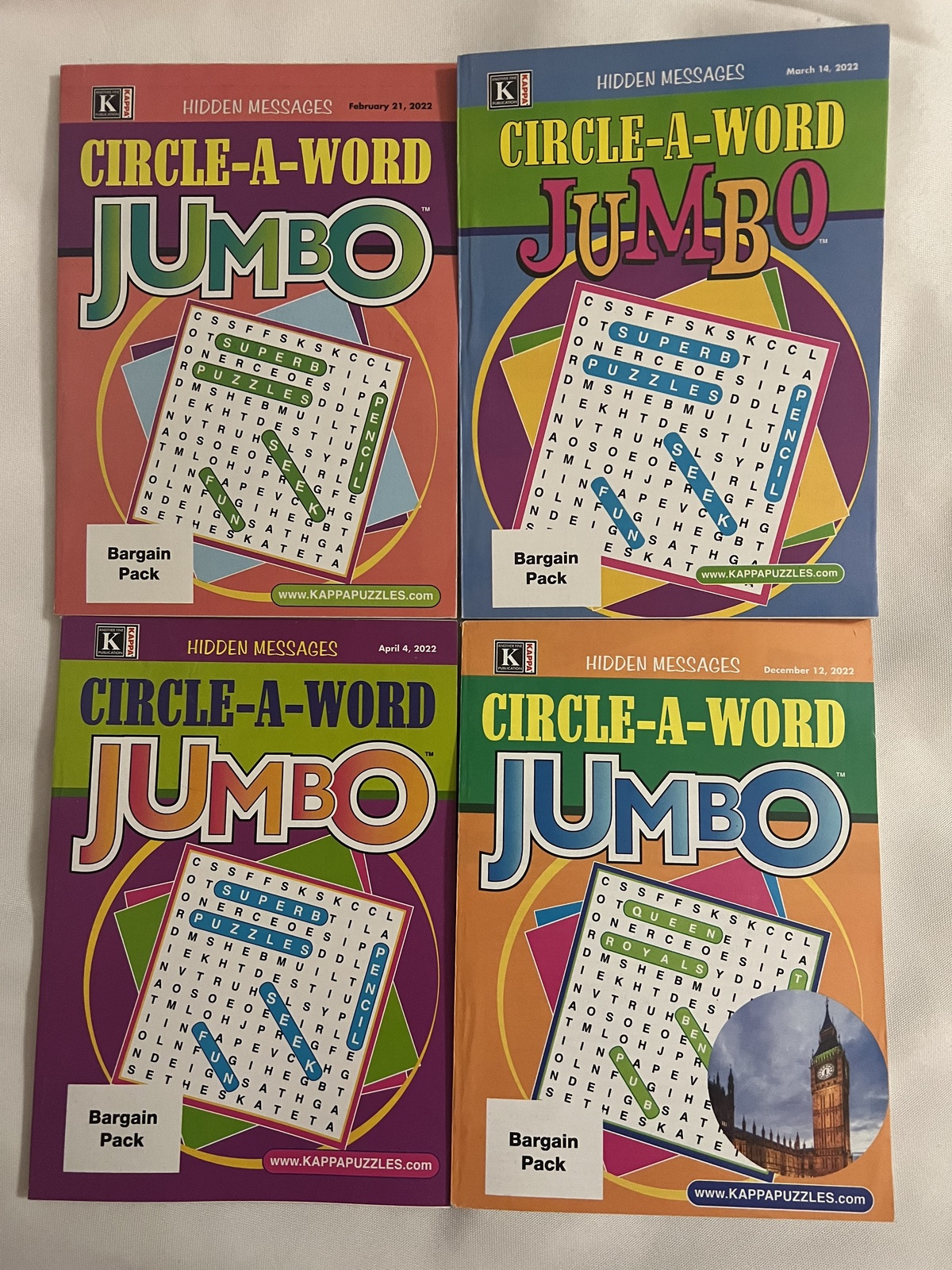 Lot of 4 Circle-A-Word Jumbo Word Search Seek Puzzle Books 2022 Lot #2 ...