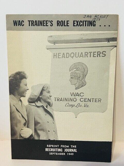 WW2 Recruiting Journal Pamphlet Home Front Ephemera WWII Women Camp Lee ...