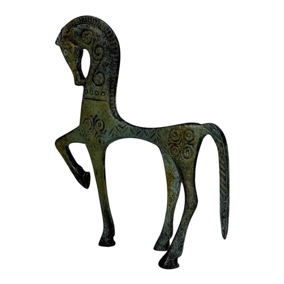 Horse Solid Real Bronze Flat Statue Sculpture Figurine Metal Art Small ...