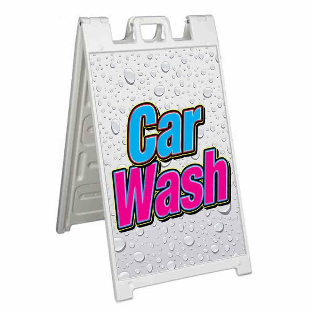 CAR WASH DROPLETS Signicade 24x36 Aframe Sidewalk Sign Banner Decal ...