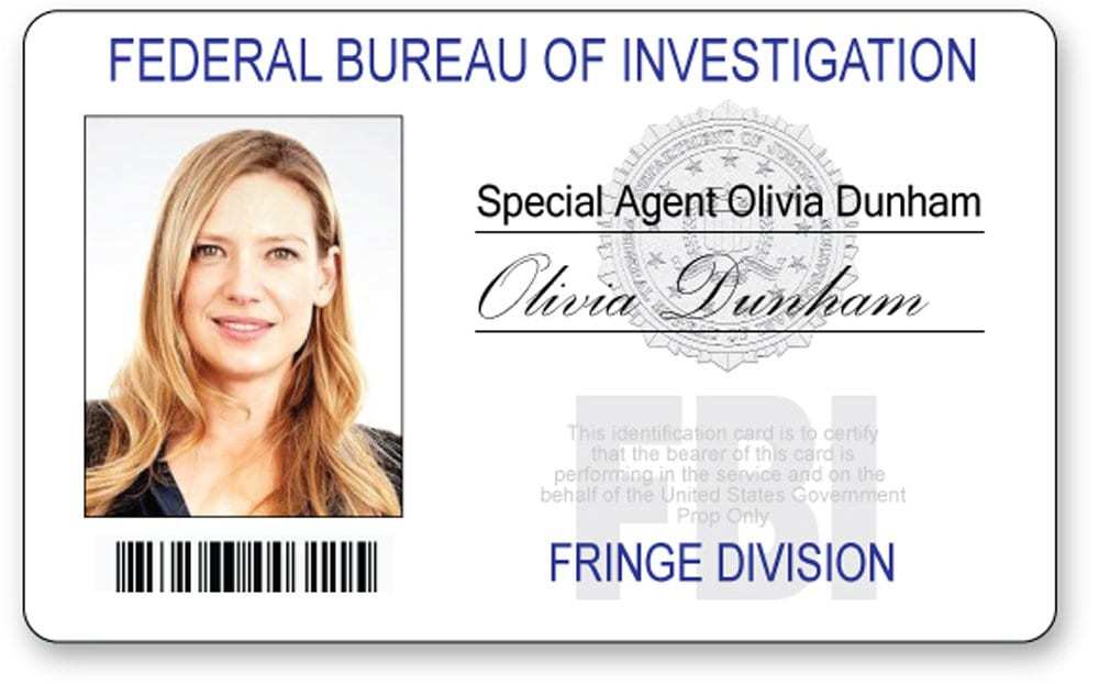 FRINGE Olivia Dunham Special Agent FBI Pin Fastener Name Badge ...