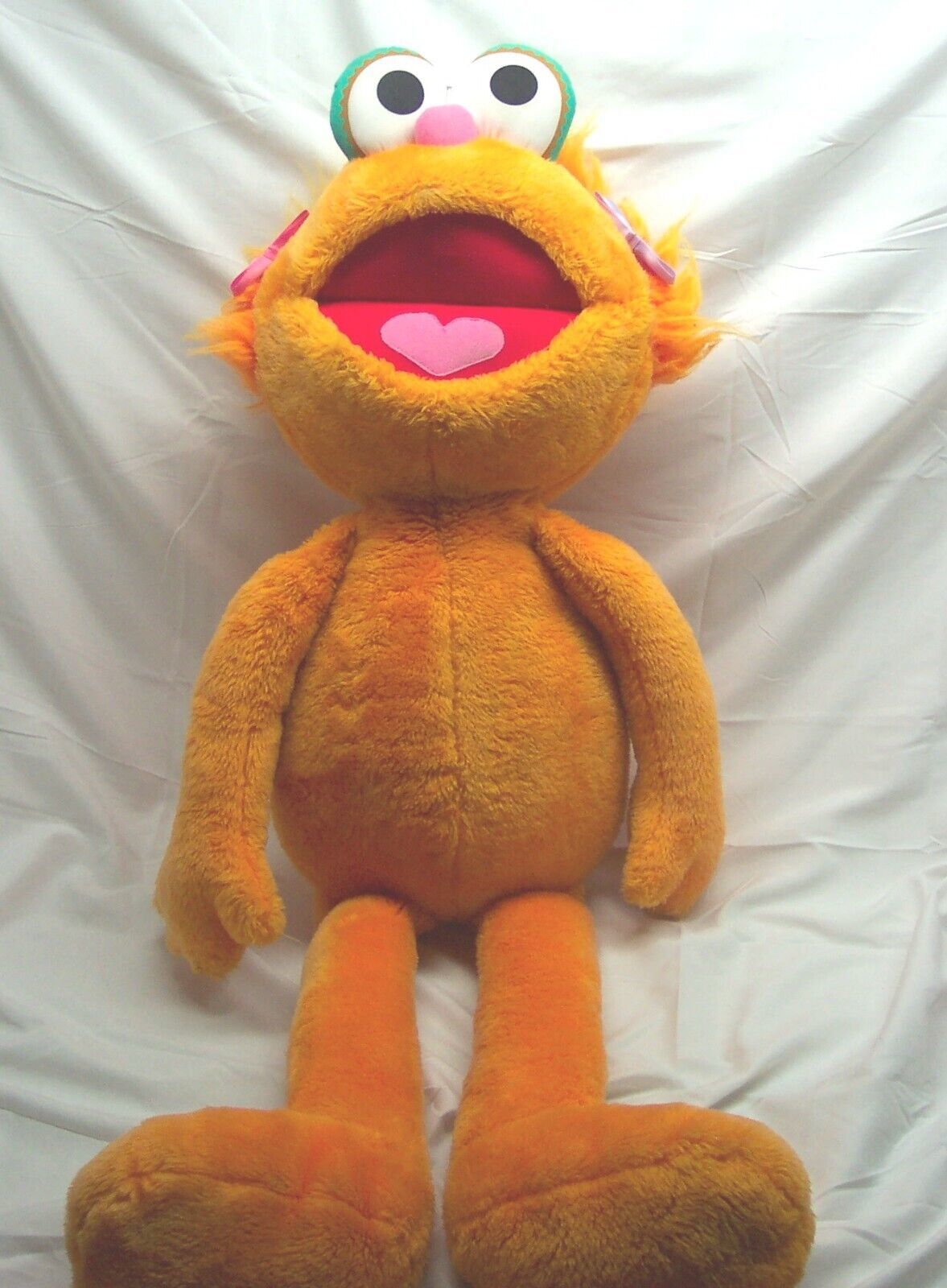 VINTAGE 1995 Playskool Sesame Street LARGE ORANGE ZOE 40" Plush STUFFED ...