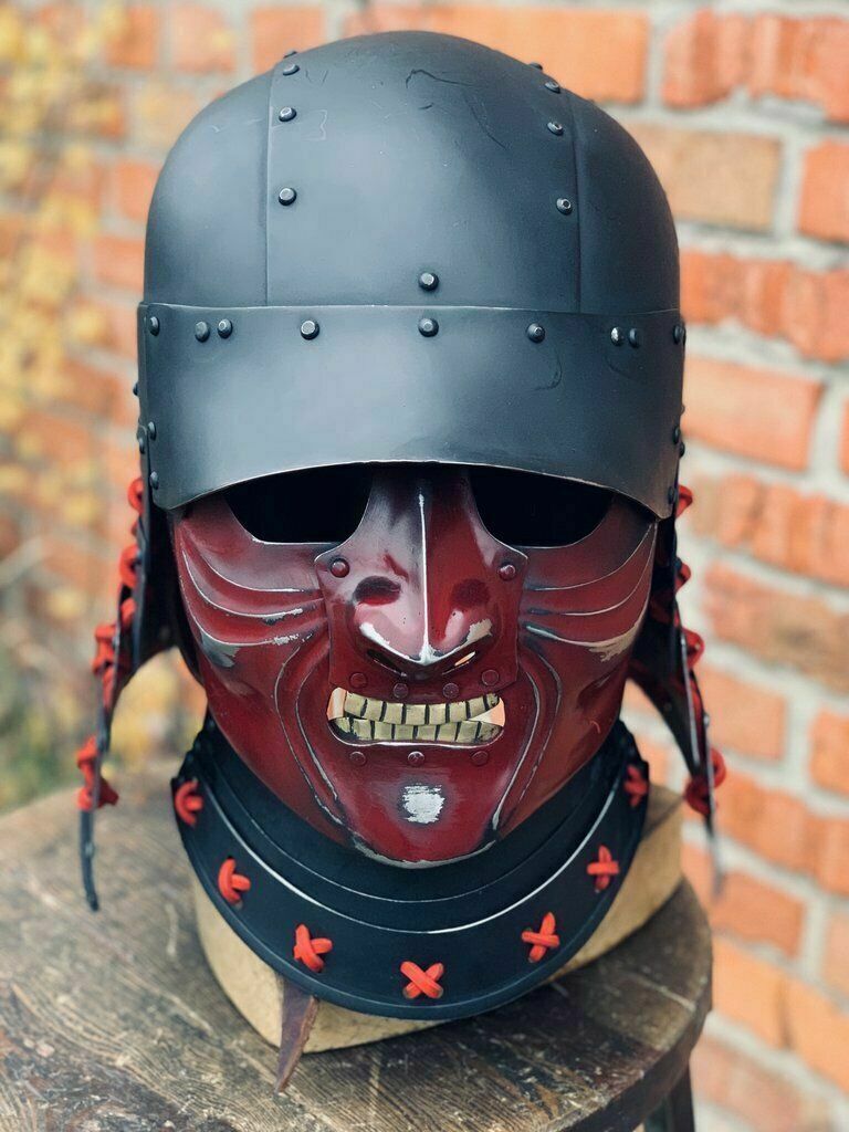 Medieval Samurai Helmet Knight Helmet With Leather Liner - Knives ...