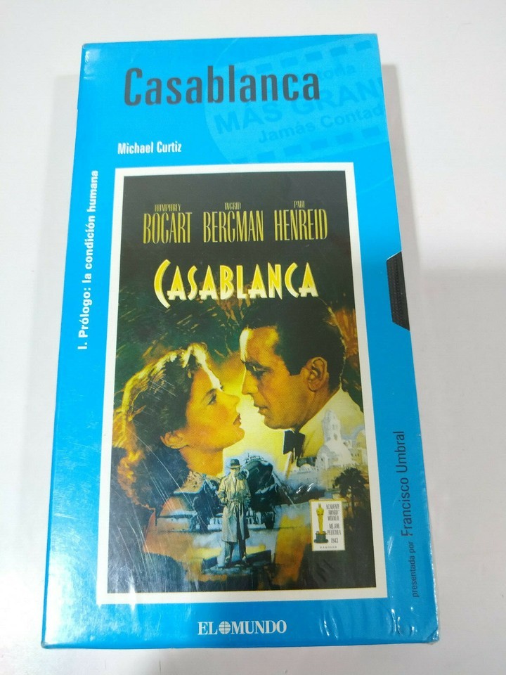 Casablanca Humphrey Bogart Ingrid Bergman - VHS Tape Spanish New - 2T ...