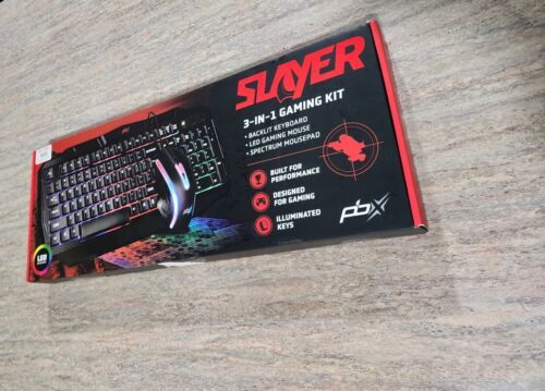 PBX Slayer 3-in-1 Gaming Kit Backlit Keyboard, LED Gaming Mouse ...