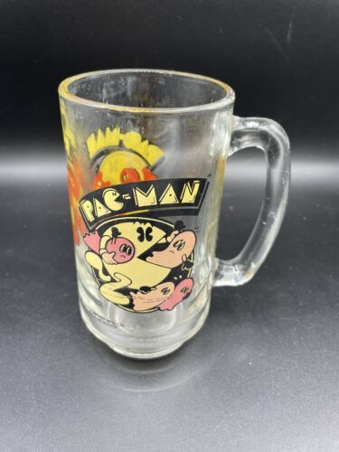 Vtg Pac-Man Bally Midway Drinking Glass Beer Mug Stein Video Game ...