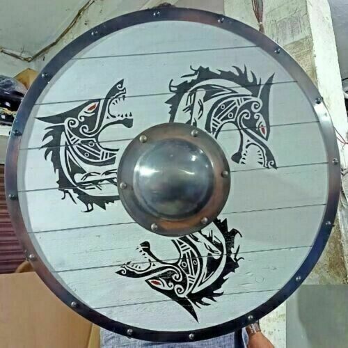 Medieval Authentic Battle Ready Viking Shield Beautiful Round Viking ...