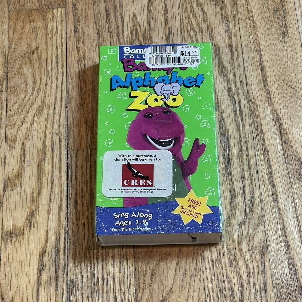 Barney Alphabet Zoo VHS w/ ABC Growth Chart and similar items