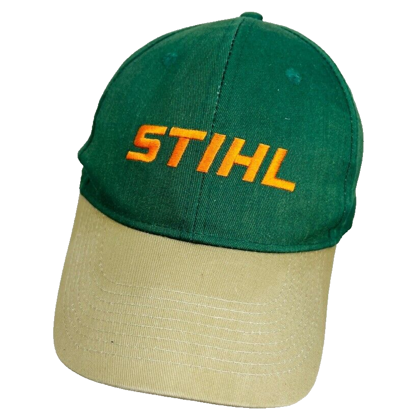 Stihl Power Equipment Baseball Hat Cap Adjustable Embroidered Green Tan ...