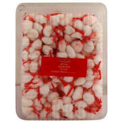 AASTHA COTTON WICKS Rui Batti Pooja Diya Batti KUMKUM 25gm (approx200 ...