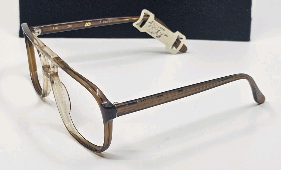AO Safety EC100 Z87 55 19 140 Brown Fade Plastic Full Rim Eyeglasses ...