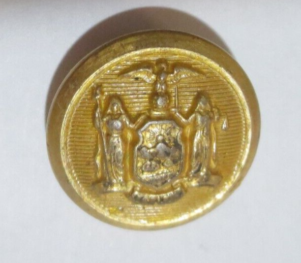 Set of 3 New York State Seal Military Excelsior Uniform Button with Ring on edge - Other