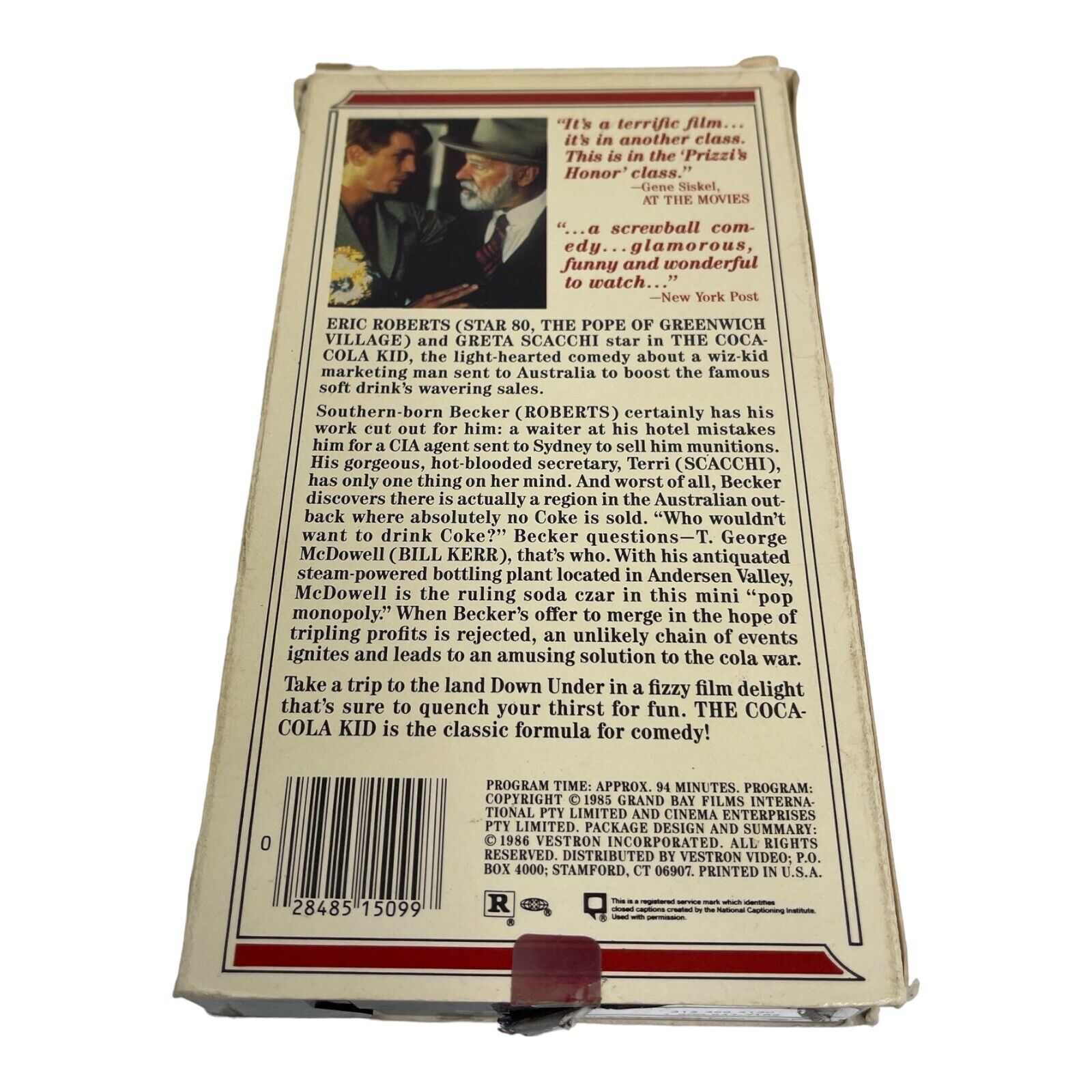 The Coca-Cola Kid VHS Eric Roberts Greta Scacchi Vestron Video Tape ...