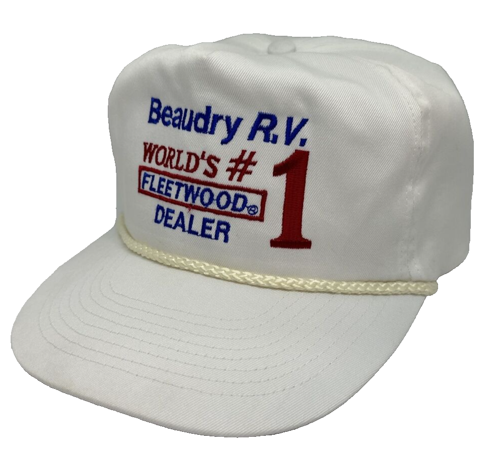 Vintage Beaudry RV Hat Cap Snap Back White Rope #1 Fleetwood Dealer One ...