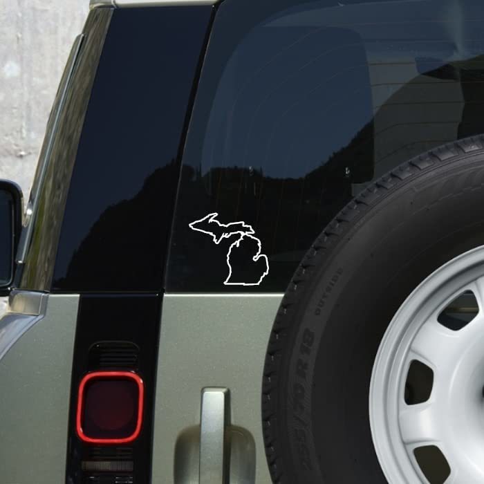 Michigan 4.5x4 State map Outline Vinyl Decal Sticker | Custom Truck ...