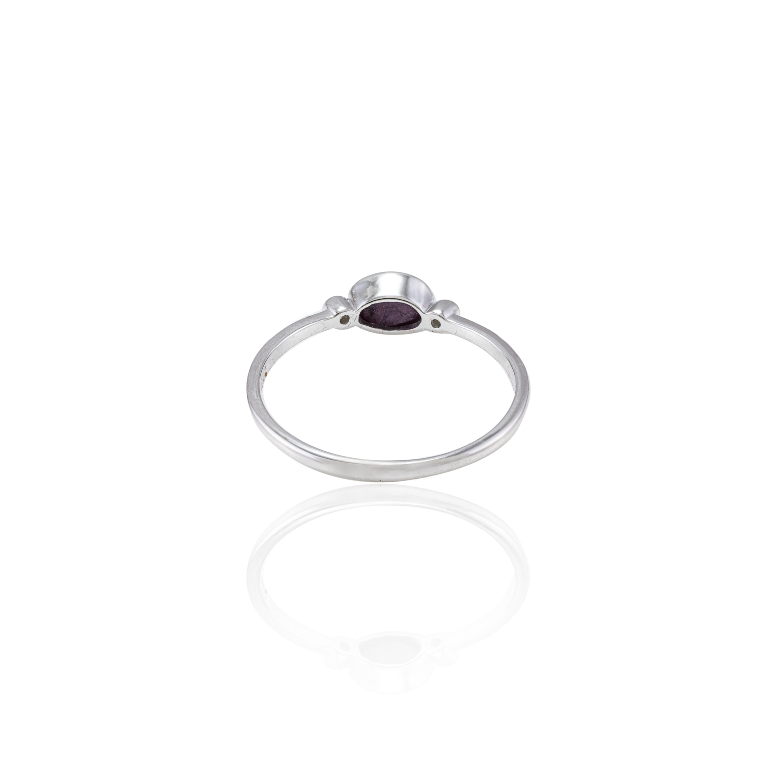 Ruby Star Diamond Gemstone Sterling Silver Ring Three Stone Promise Ring For Her - Rings