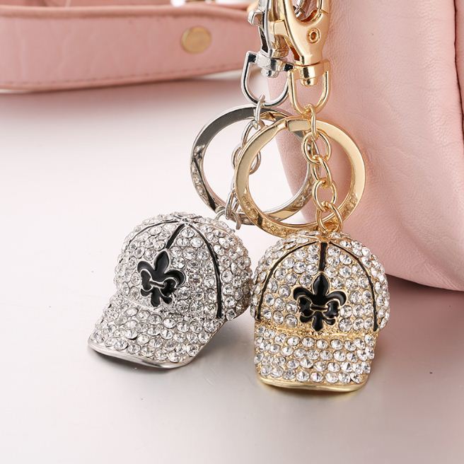 [Keychain] Rhinestone Sport Cap Summer Hat Bag Keychain for Woman ...