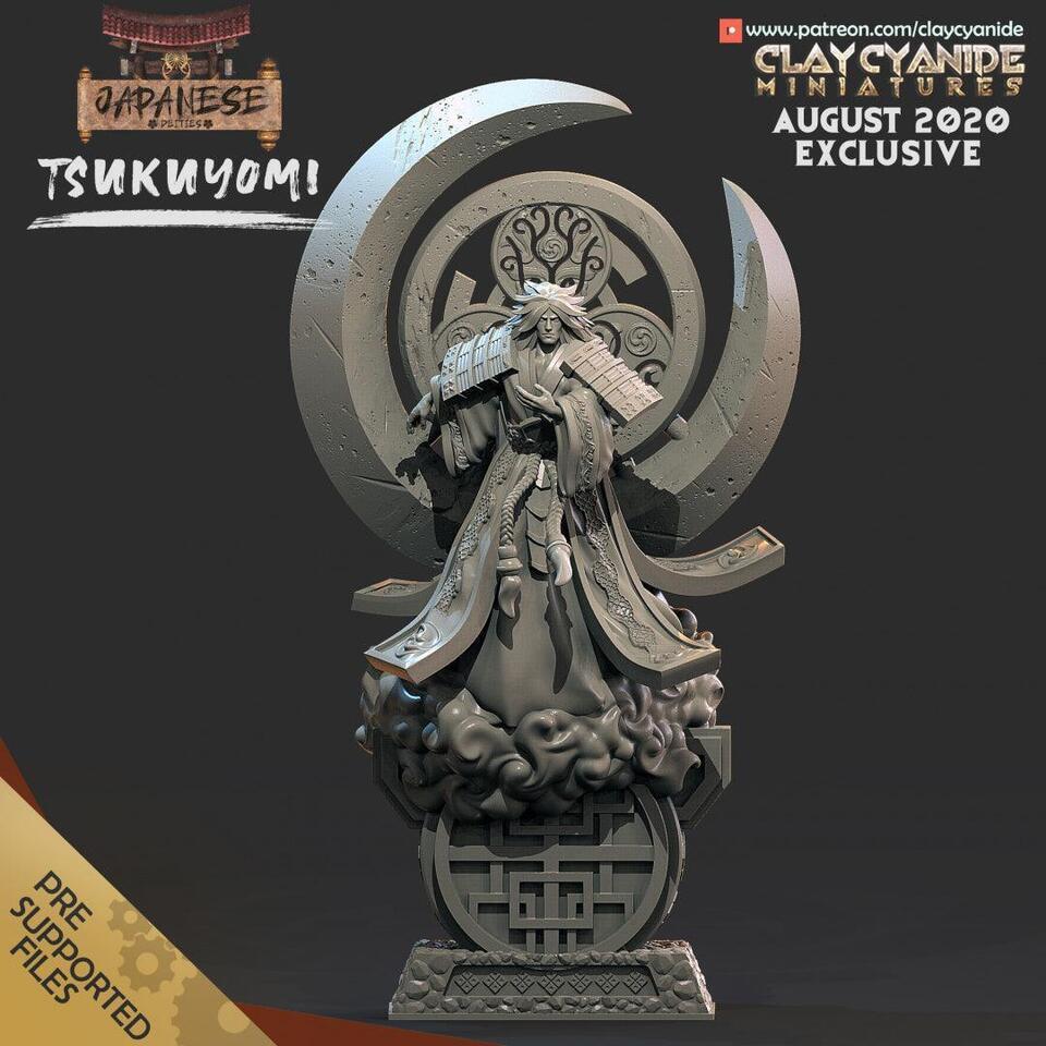 3D Printed Clay Cyanide Tsukuyomi Japanese Deities Ragnarok D&D - 28mm