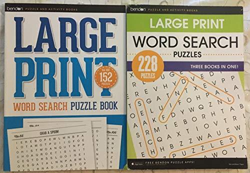 Lot of 2 Bendon Giant LARGE PRINT Word Search Word-Finds Jumbo Circle-A ...