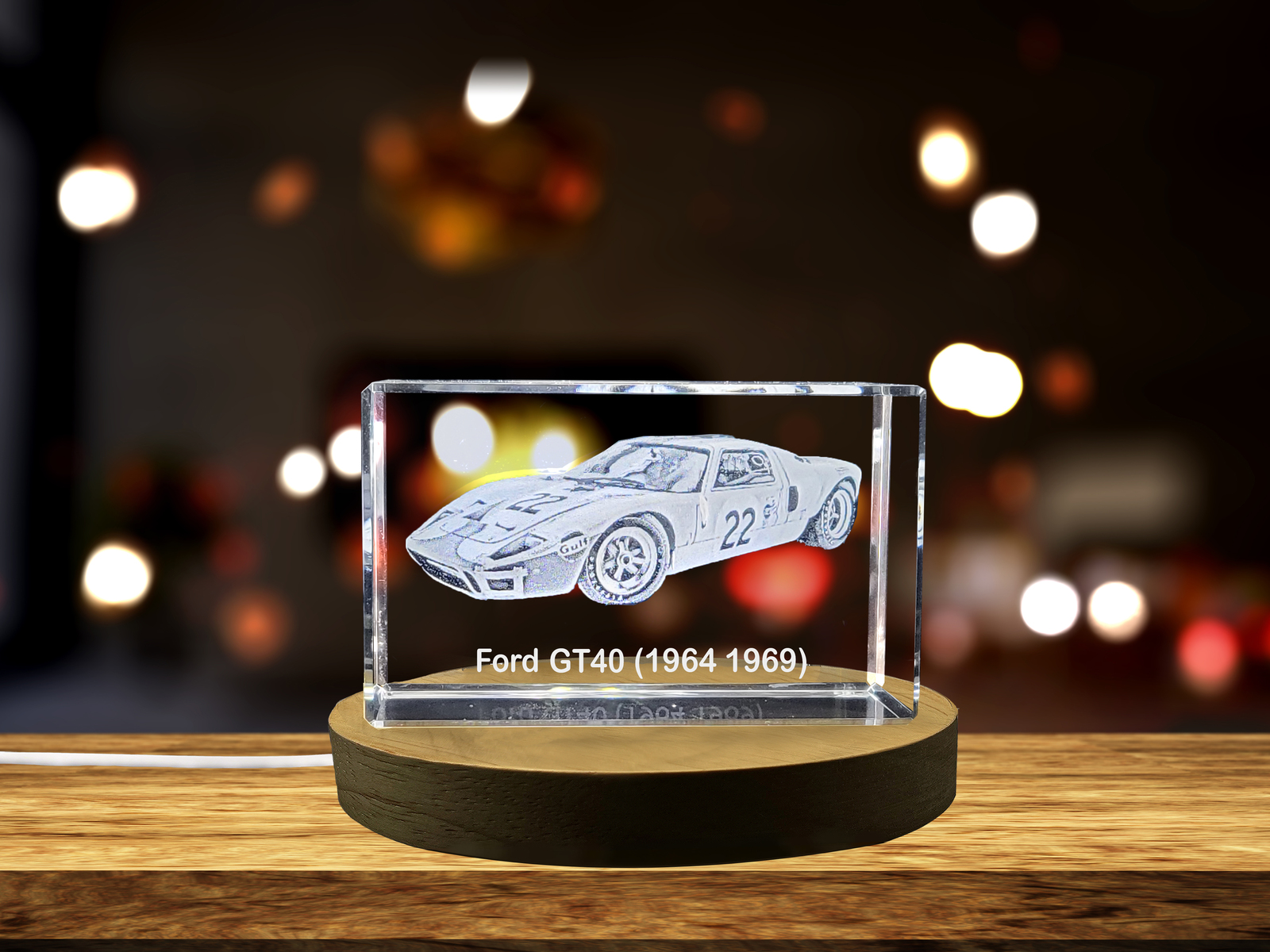 LED Base included | Ford GT40 Supercar Collectible Crystal Sculpture ...