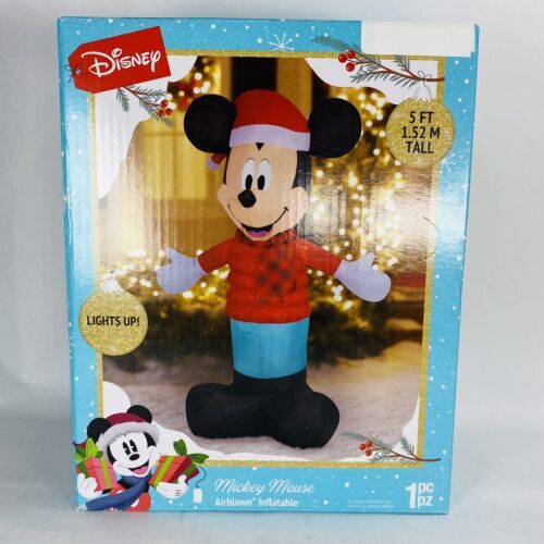 New! 5ft Disney Christmas Mickey Mouse Light Up Airblown Inflatable ...