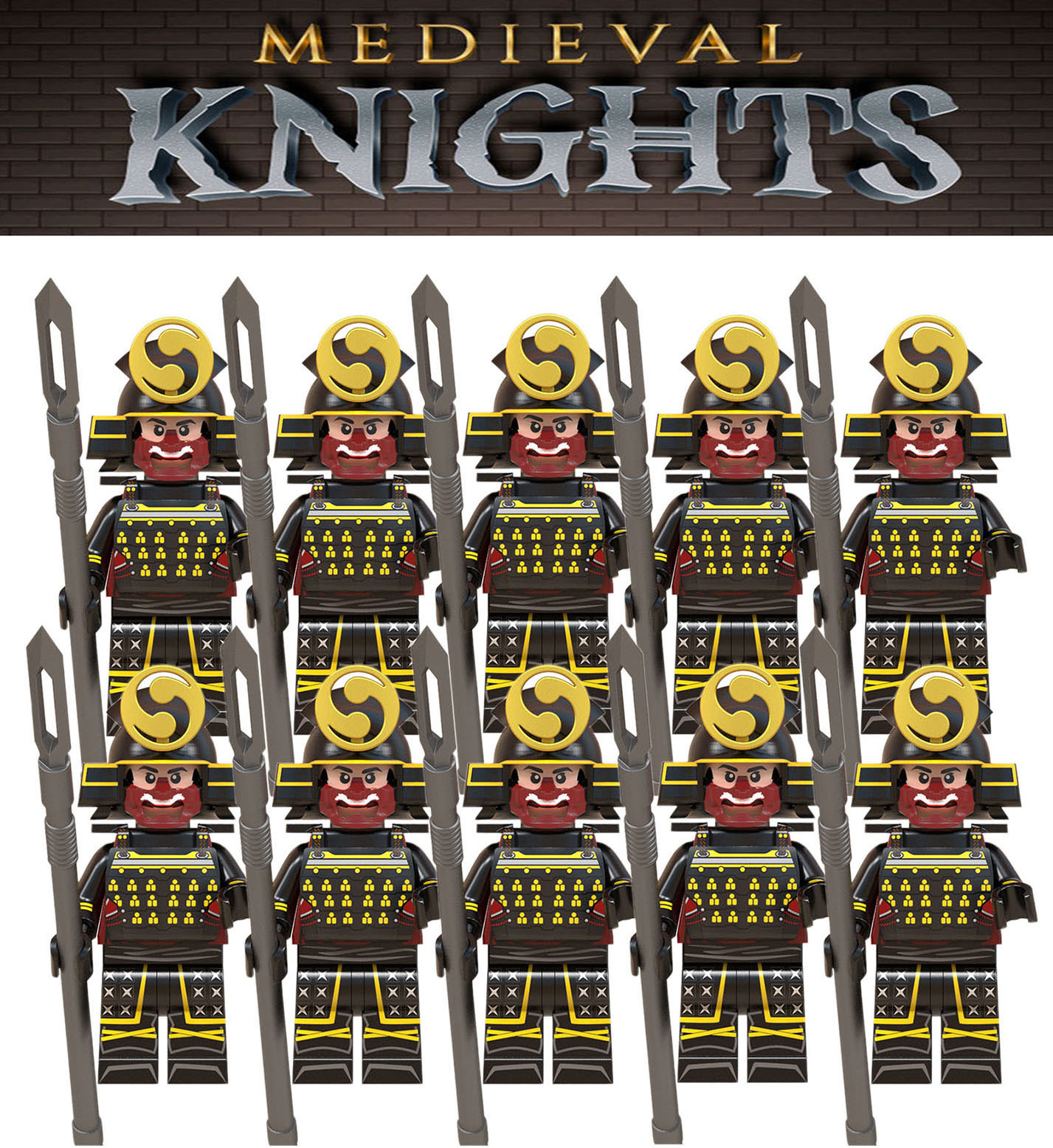 Medieval Knights Custom Japanese Samurai 10pcs Set A - Building Toy ...