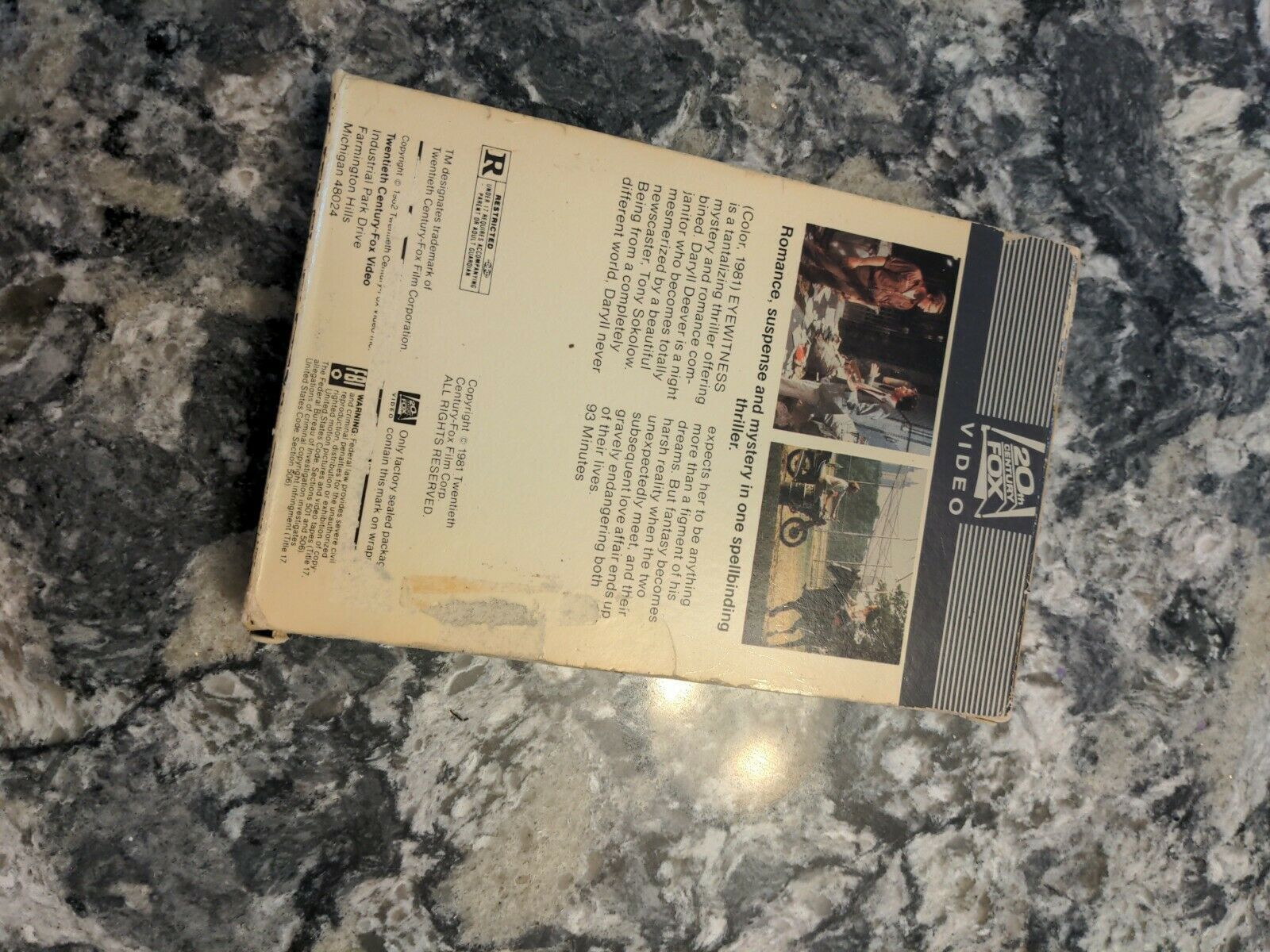 Eyewitness (VHS, 1981) William Hurt Crime Drama Rare Vintage FOX Drawer ...