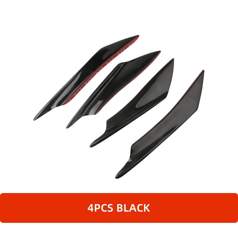 Black Front Bumper Side Canards Chin Splitter Lip Diffuser Universal ...