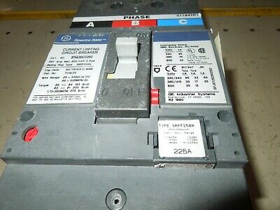 GE Spectra Breaker SFHA36AT0250 250A Frame W/Aux 3P 600V 225A Rating ...