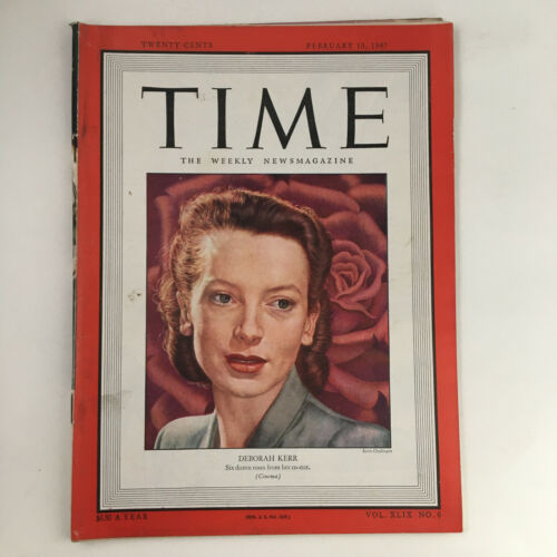 Time Magazine February 10 1947 Vol. 49 No. 6 Deborah Kerr 6-Dozen Roses ...
