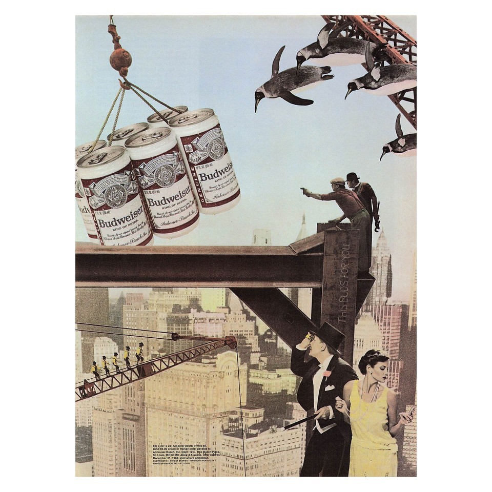 Budweiser Beer Collage Penguins Construction and 50 similar items