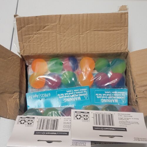 Case Pack of 12 - 6 Packs of 1" Rubber Bouncy Balls for Parties Gift ...