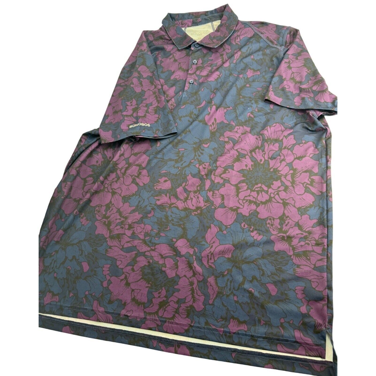 Bonobos Golf Men Polo Shirt Floral Mesh Stretch Standard Fit XXL 2XL ...