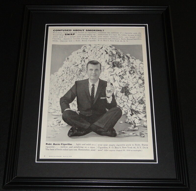 1959 Robert Burns Cigarillos 11x14 Framed ORIGINAL Vintage ...