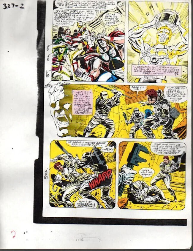 Original 1990 Avengers 327 color guide art: Thor,Iron Man,She-Hulk ...