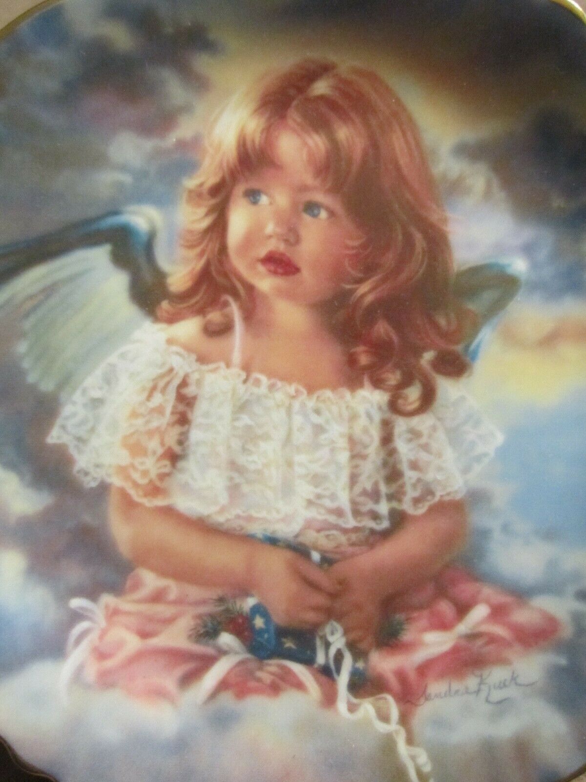 ANGEL OF SHARING collector plate SANDRA KUCK Precious Angels CHILDREN ...