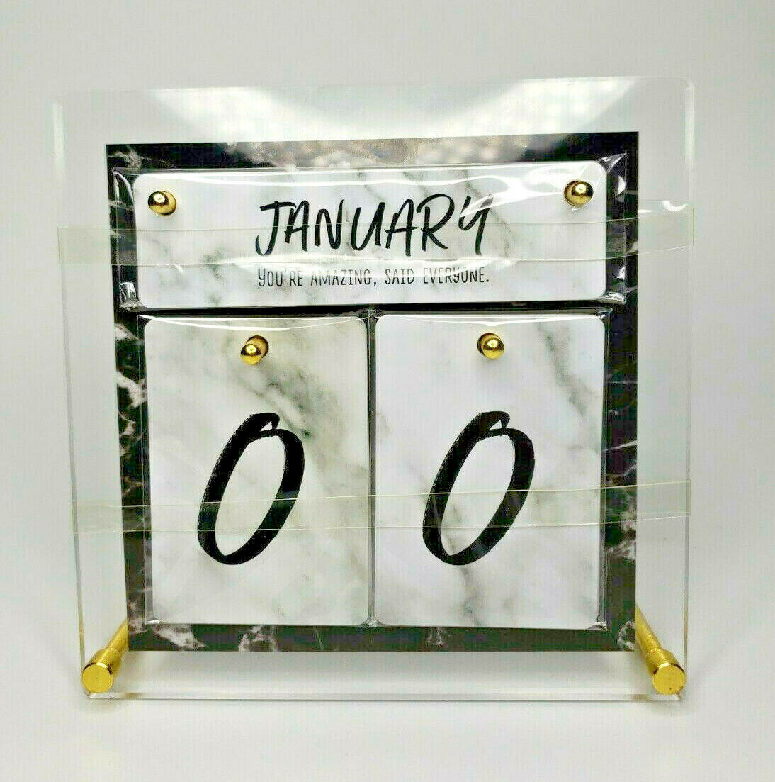 Hallmark Marble & Gold Tone Perpetual Calendar U80 - Paper