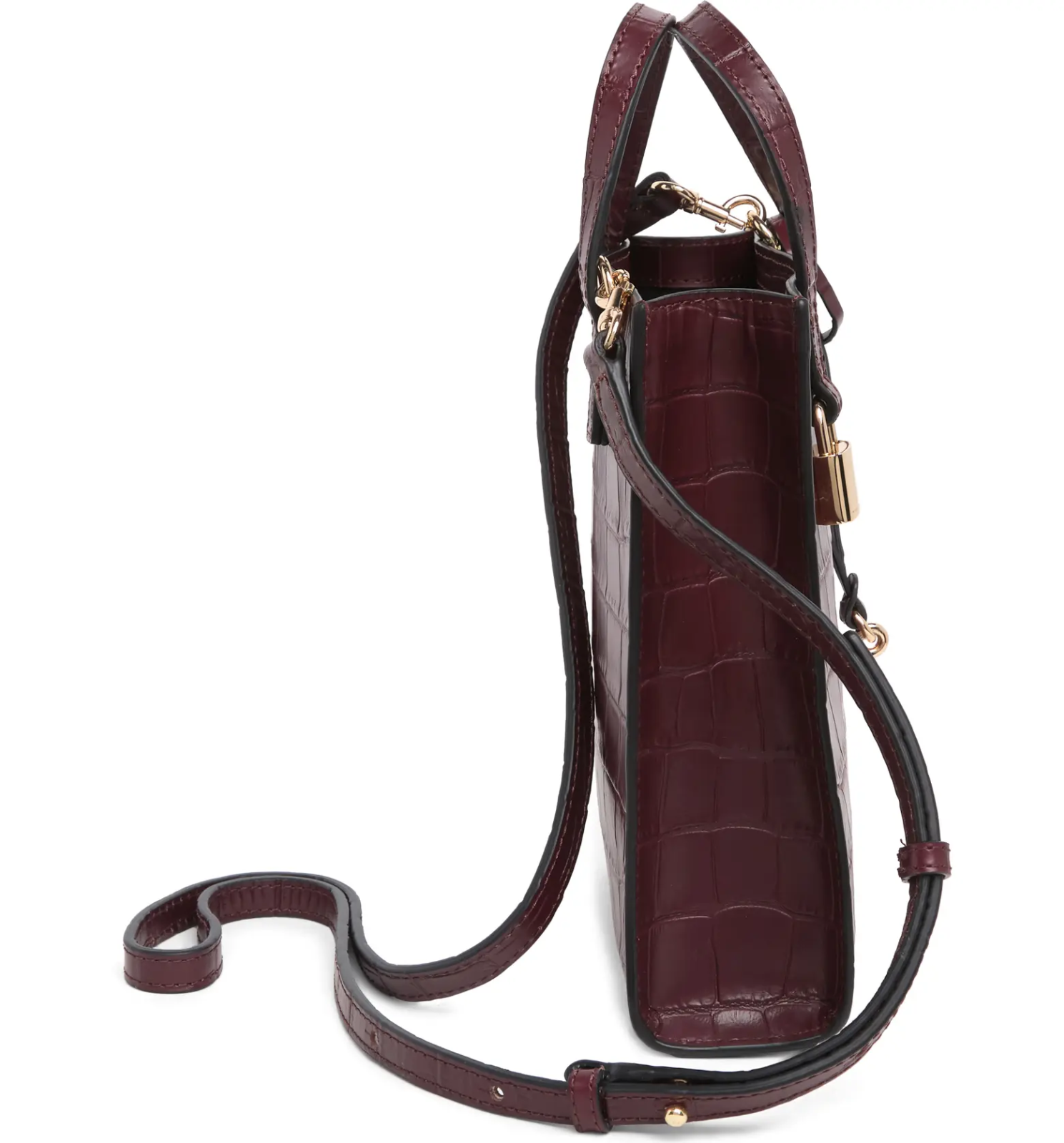 Marc Jacobs Micro Tote Croc Embossed Leather Crossbody Bag ~NWT~ Syrah ...
