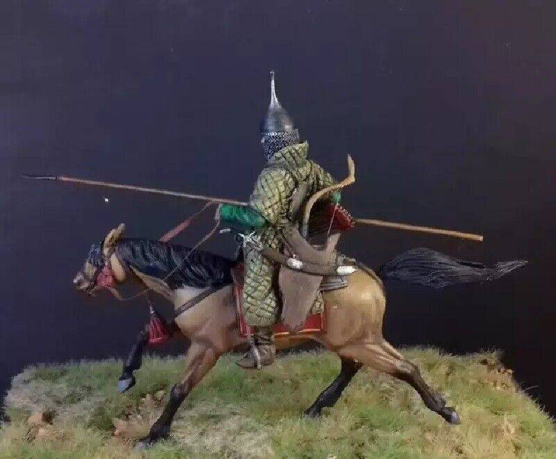 1/30 Resin Model Kit Warrior Medieval Rider on Horse Unpainted - Figures