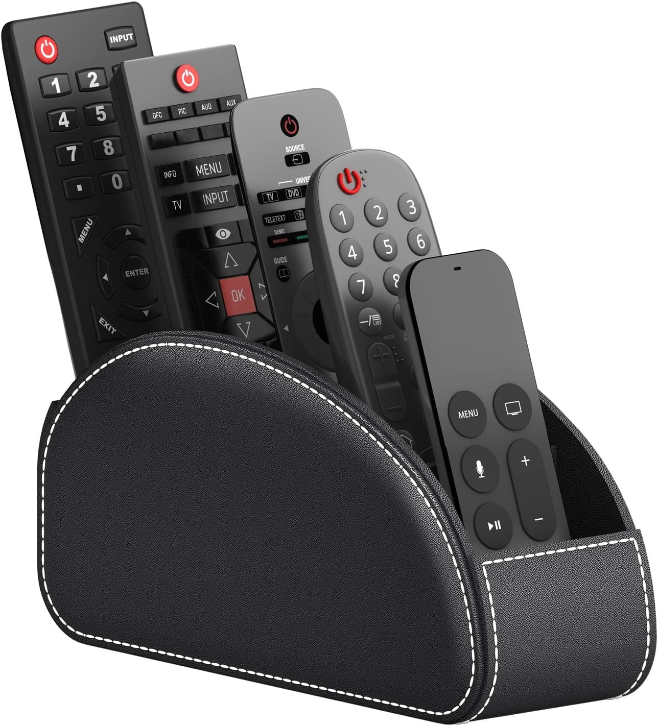 Remote Control Holder, Faux Leather Caddy/storage/Tray for Remote ...