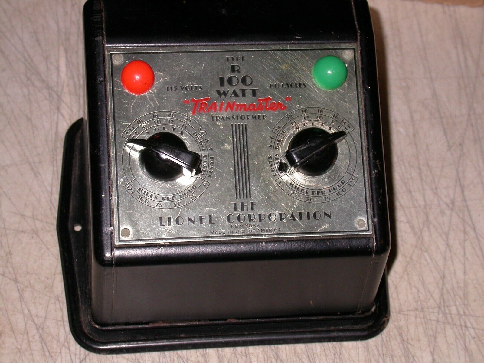 Postwar Lionel Type R 100 Watt Two Train Transformer up to 24 volt per ...