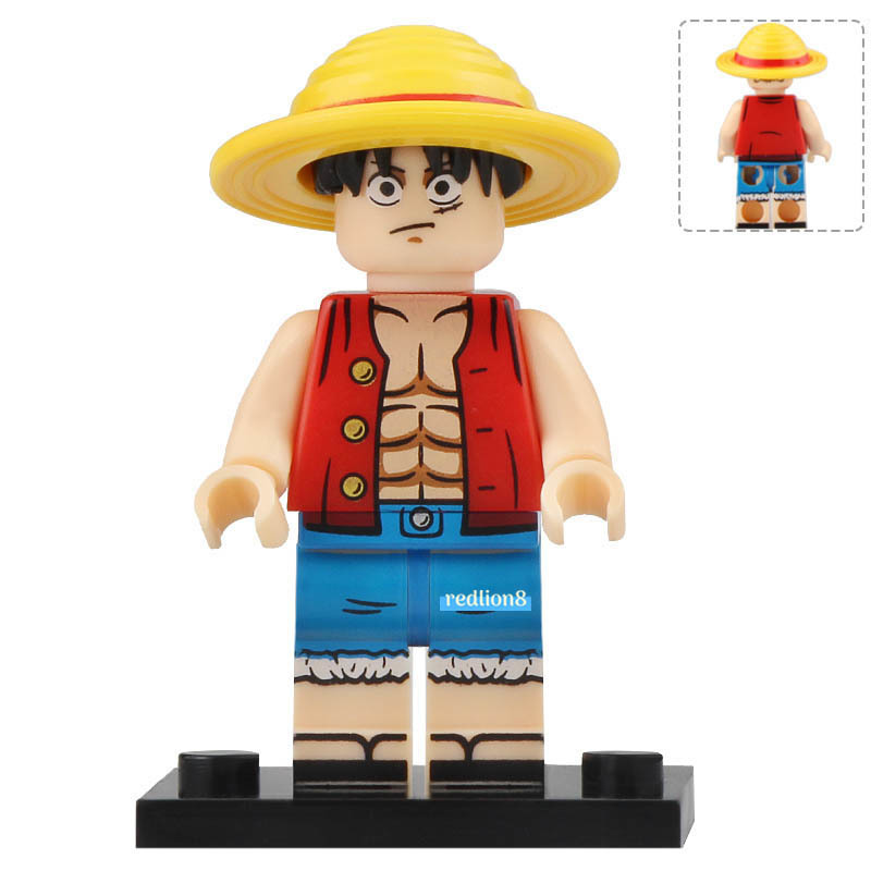 Monkey D. Luffy Anime One Piece Custom Printed Lego Compatible ...